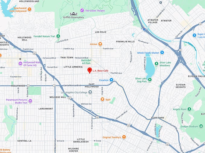 16. l.a. rose cafe map