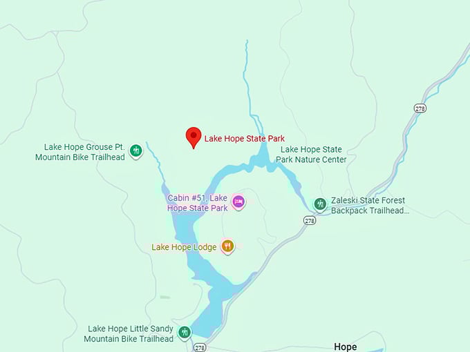 16. lake hope state park map