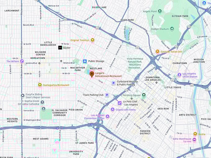16. langer's delicatessen restaurant map