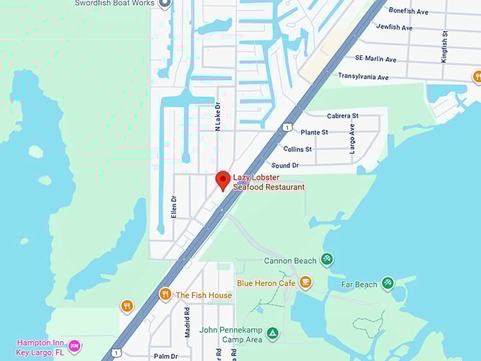 16. lazy lobster seafood restaurant map