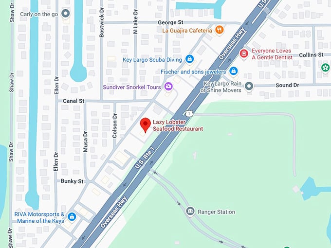 16. lazy lobster seafood restaurant map