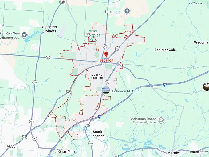 16. lebanon, oh map