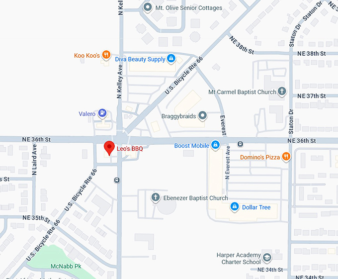 16. leo's bbq map