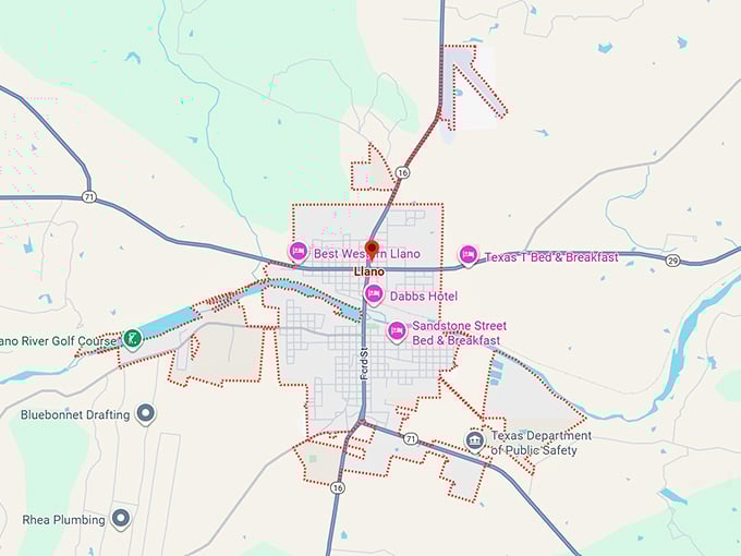 16. llano, tx map