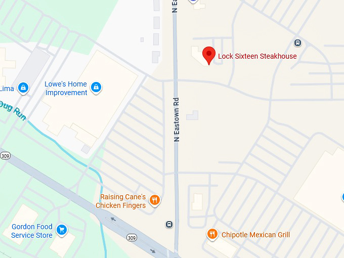 lock sixteen steakhouse map