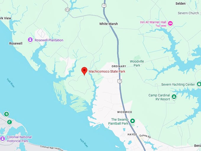 16. machicomoco state park map