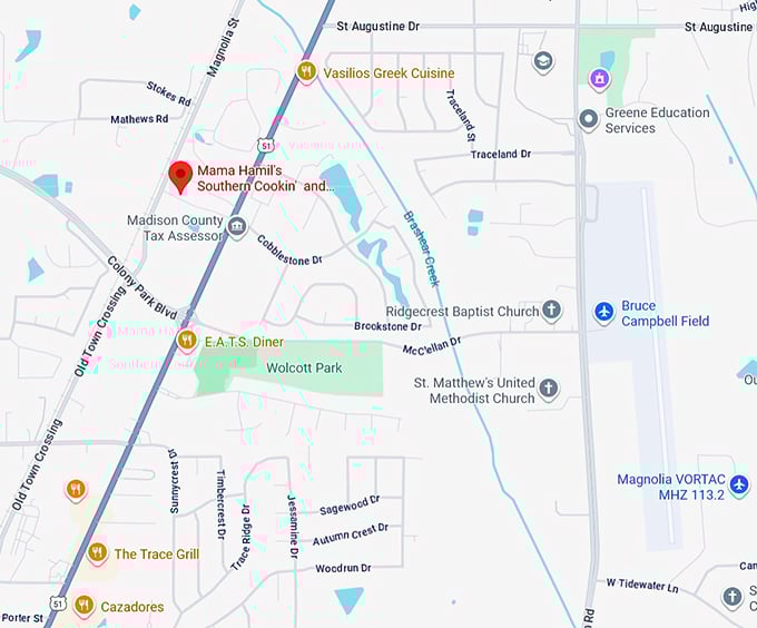 16. mama hamil's southern cookin' and bar b que buffet map