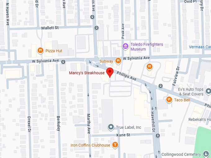 16. mancy's steakhouse map