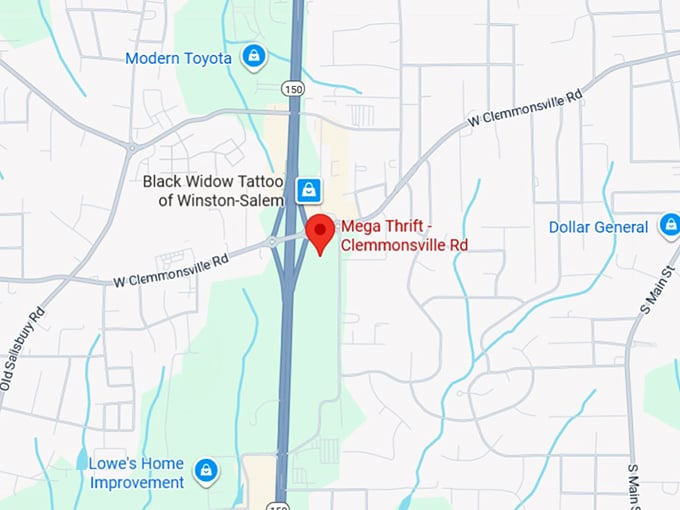 16. mega thrift clemmonsville rd map
