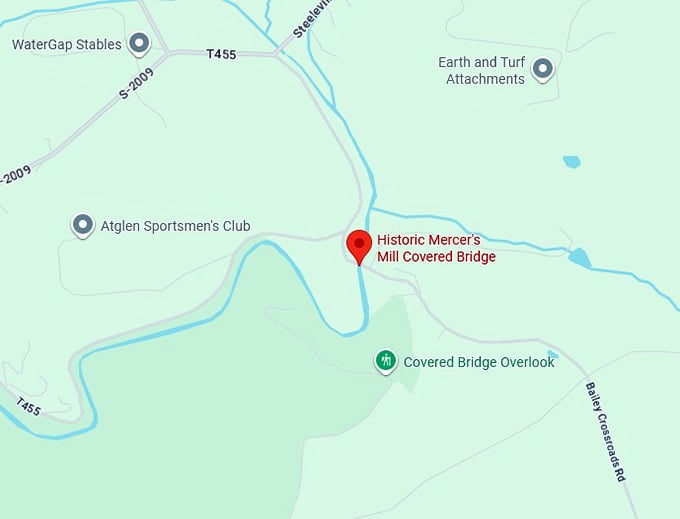 16. mercer's mill covered bridge map