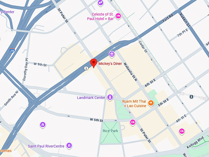 16. mickey’s diner map