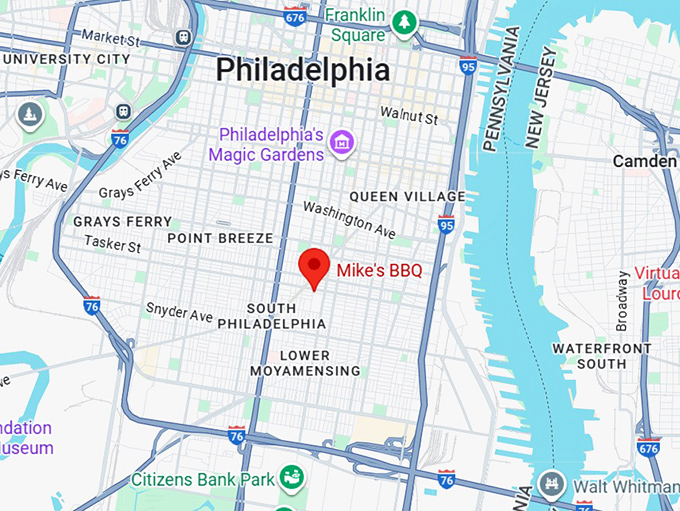 16. mike's bbq map