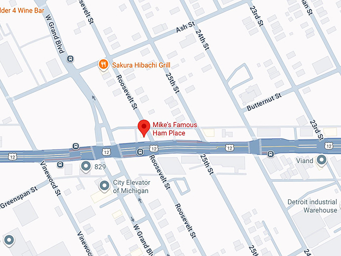 16. mike’s famous ham place map