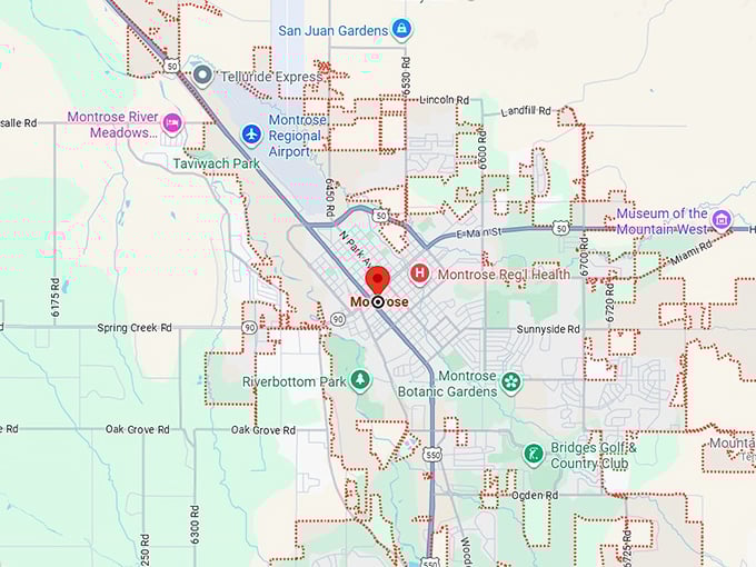 16. montrose, co map
