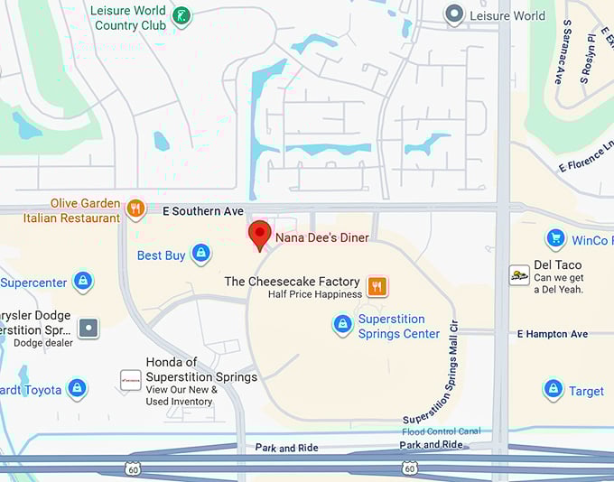 16. nana dee's diner map
