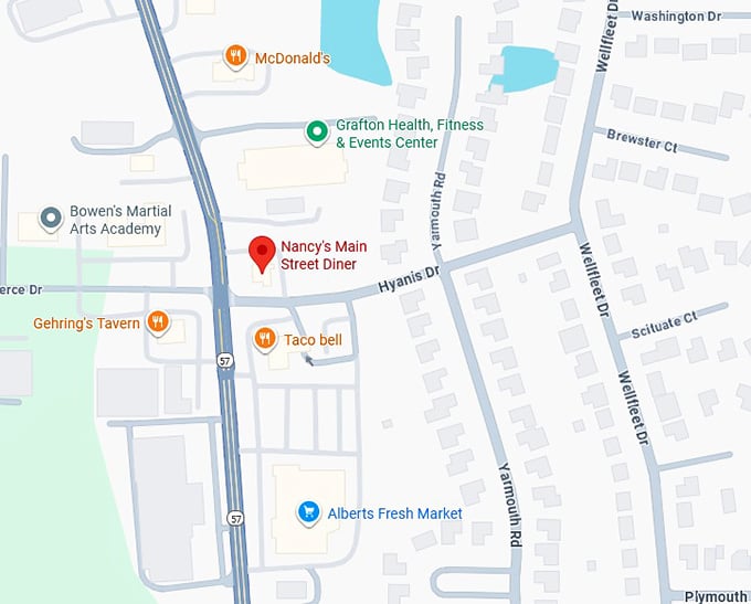 16. nancy’s main street diner map