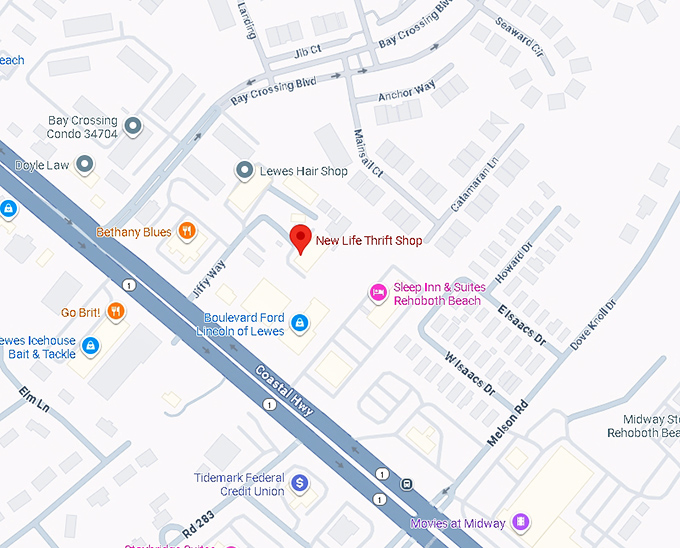 16. new life thrift shop map