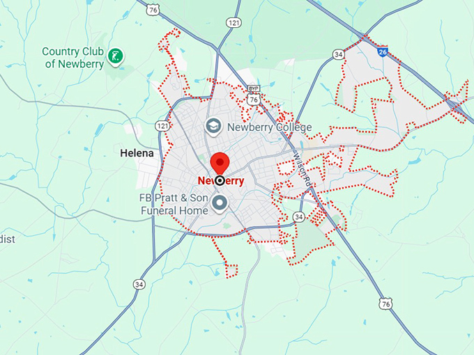 16. newberry, sc map