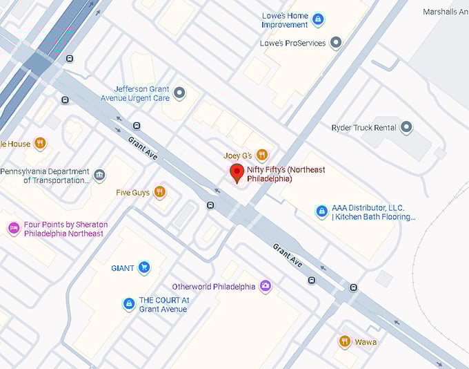 16. nifty fifty’s (2491 grant ave) map