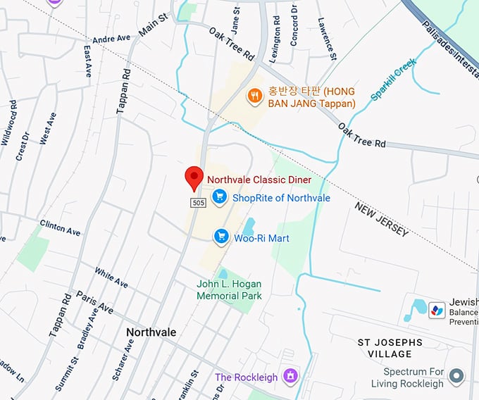 16. northvale classic diner map