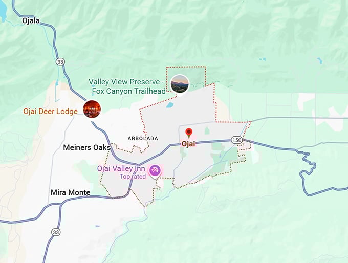 16. ojai, ca map