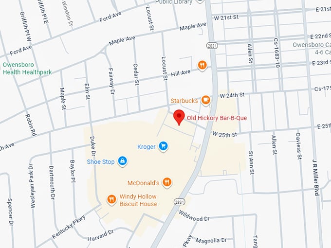 16. old hickory bar b que map