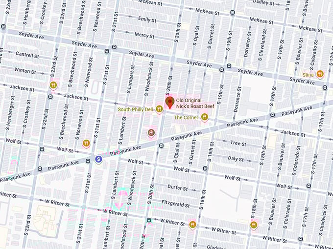 16. old original nick's roast beef map