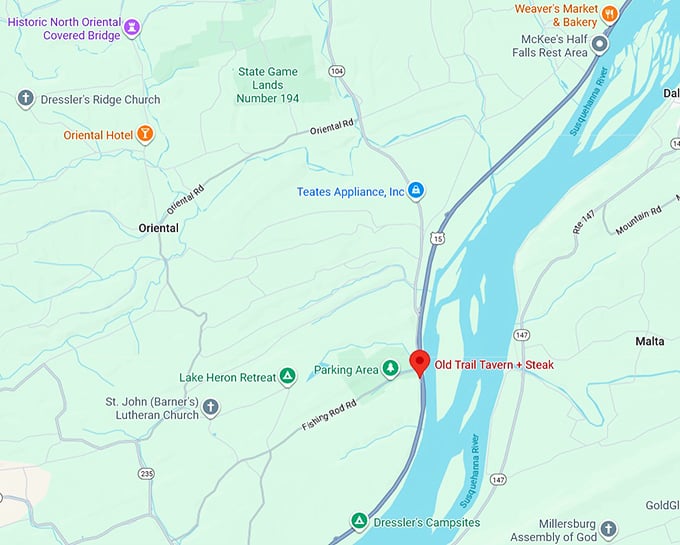 16. old trail tavern + steak map