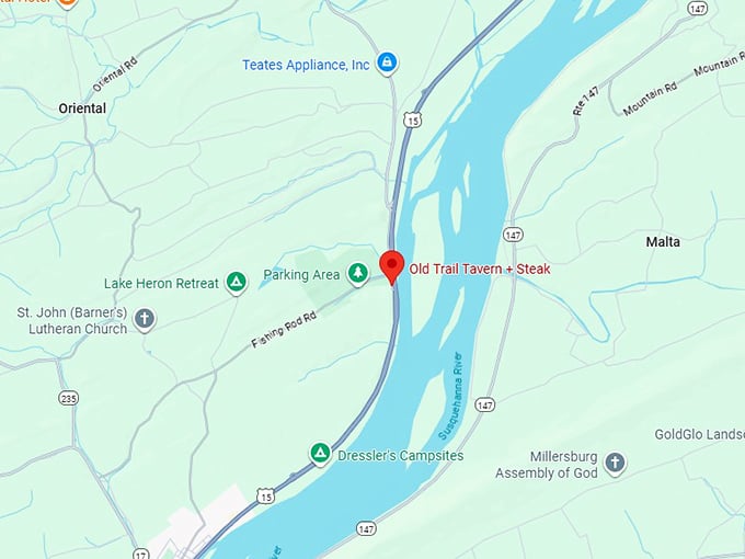 16. old trail tavern + steak map
