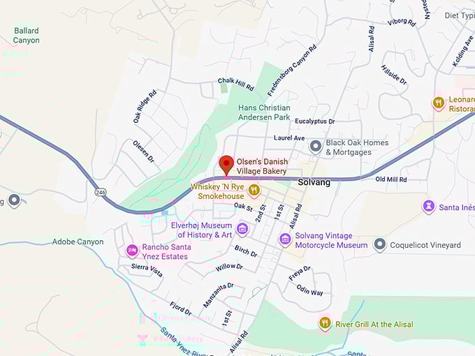 16. olsen's danish village bakery map