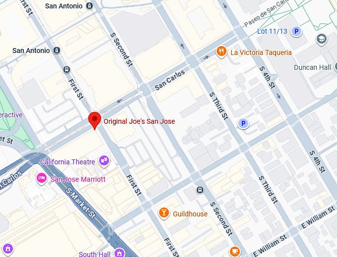 16. original joe's san jose map