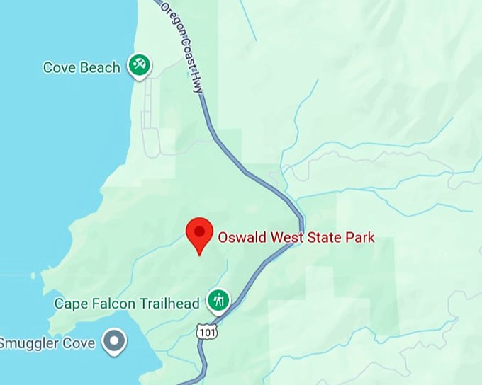oswald west state park map