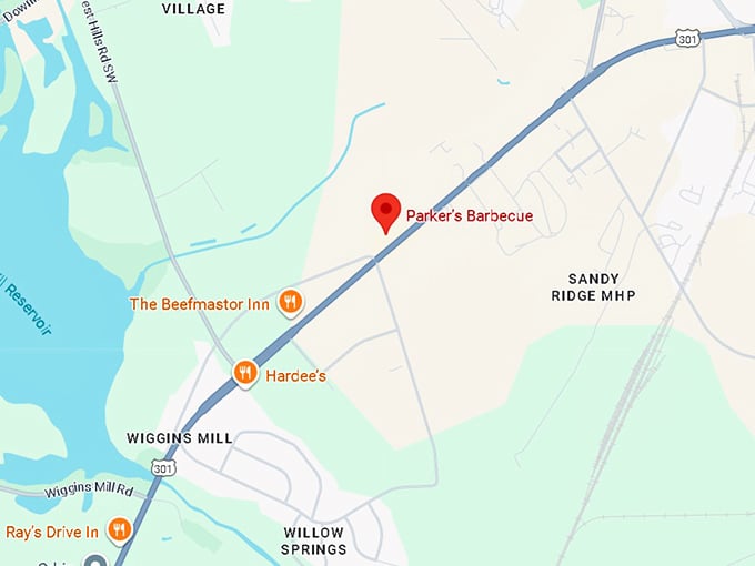16. parker's barbecue map