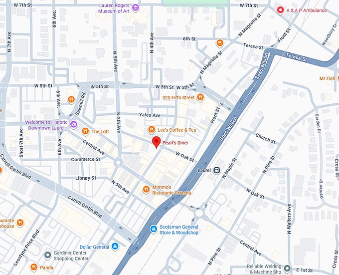 16. pearl’s diner map