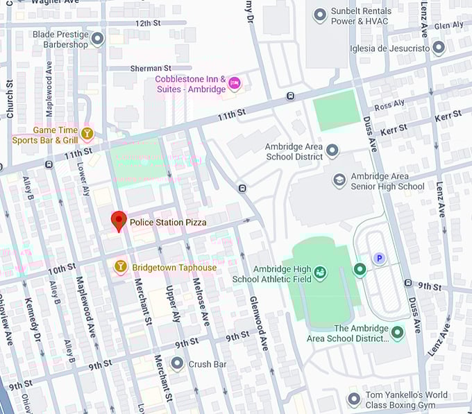 16. police station pizza map