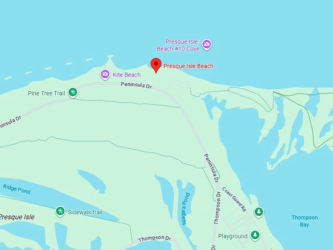 16. presque isle beach map