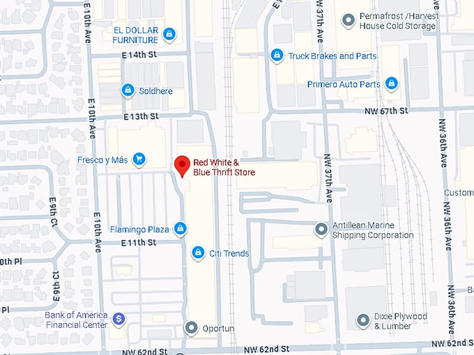 16. red white & blue thrift store map