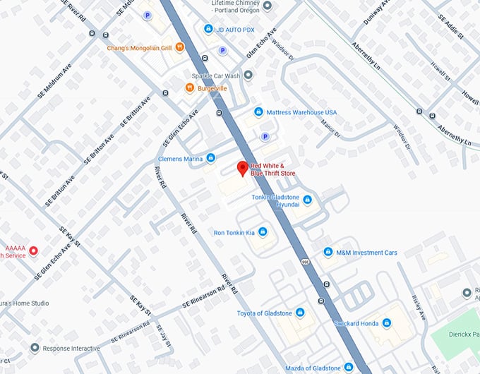 16. red white & blue thrift store map