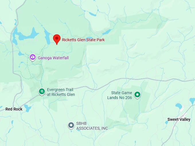16. ricketts glen state park map