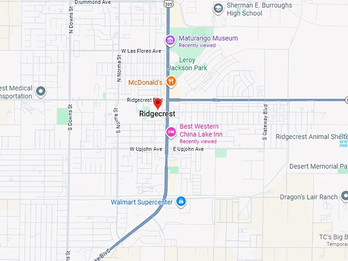 16. ridgecrest, california map