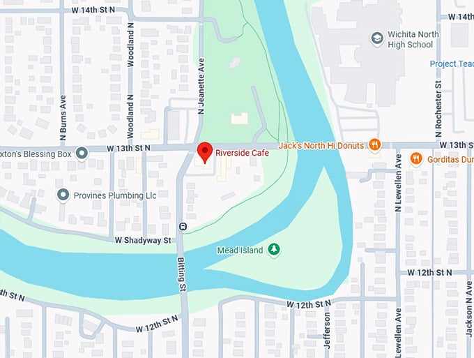 16. riverside café (739 w 13th st n) map