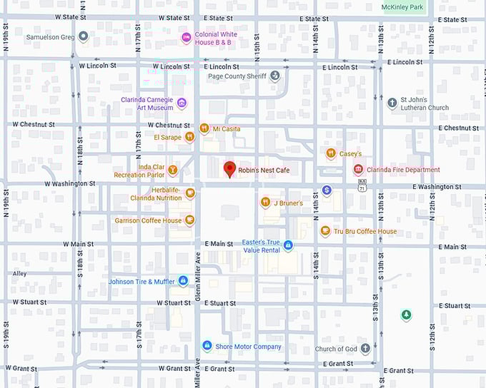 16. robin’s nest café map