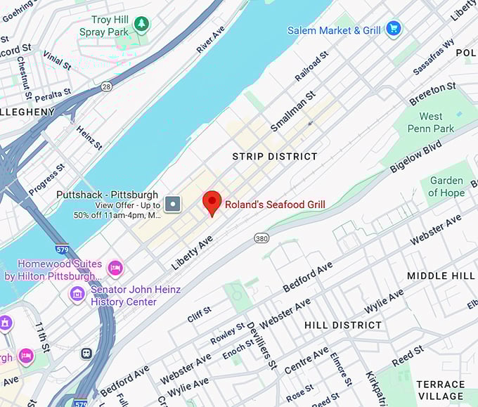 16. roland's seafood grill map