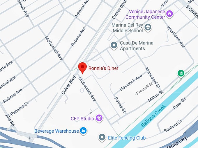 16. ronnie's diner map