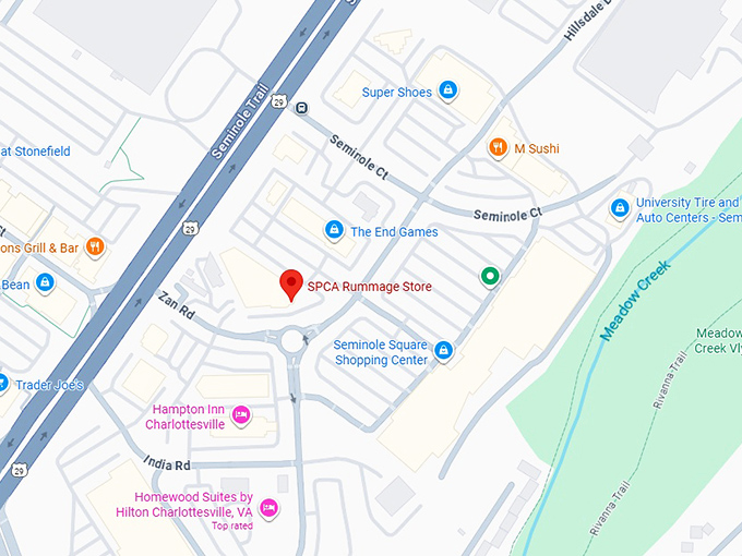16. spca rummage store map