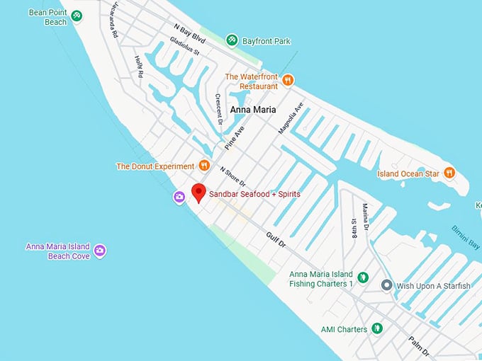 16. sandbar seafood + spirits map