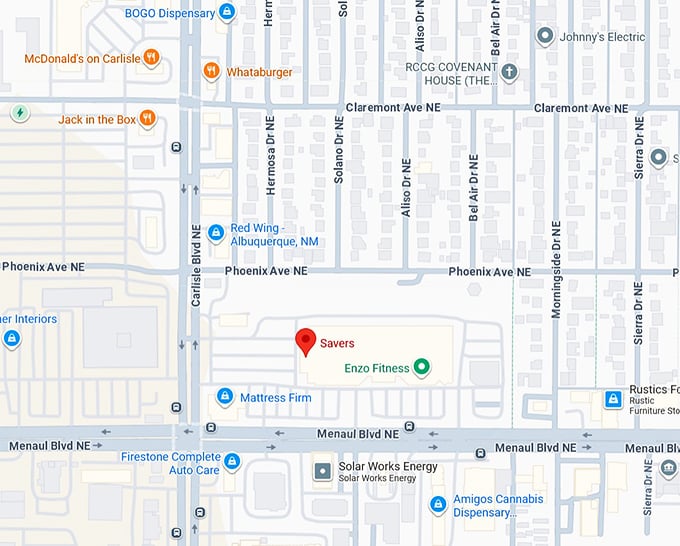 16. savers (2620 carlisle blvd ne) map