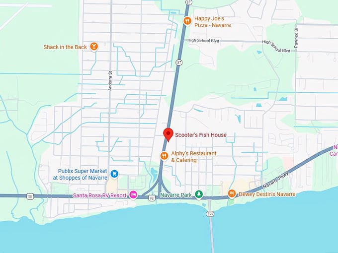 16. scooter's fish house map
