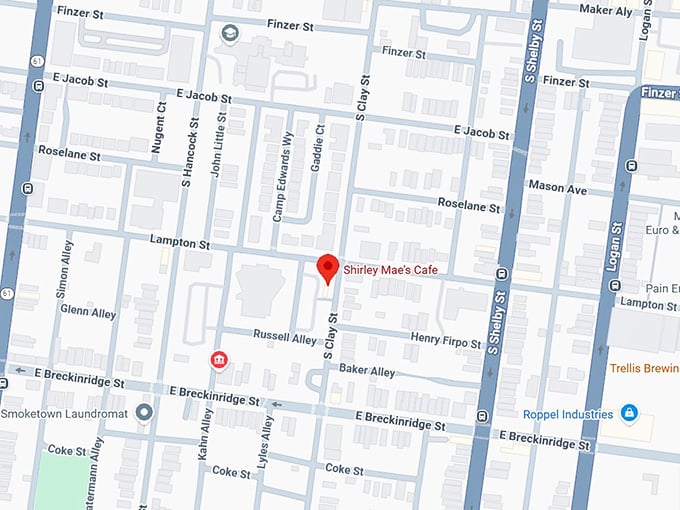 16. shirley mae’s cafe map