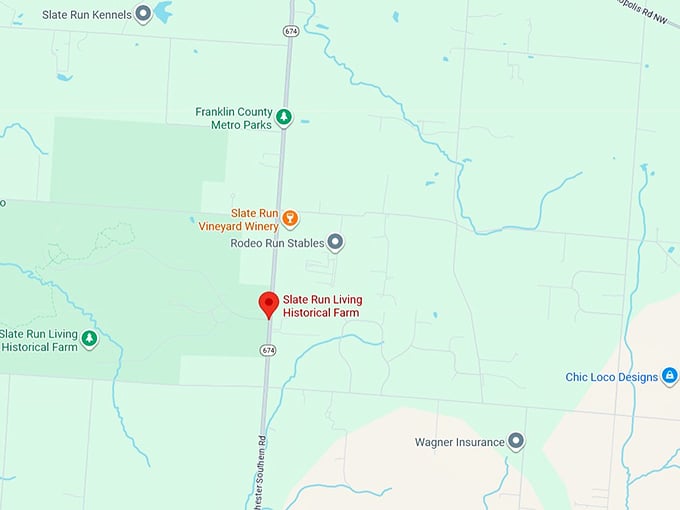 16. slate run living historical farm map